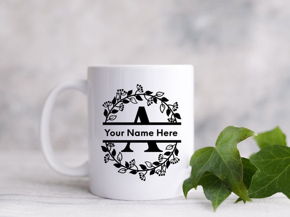 Custom Monogram Mug Custom Mug Monogram Mug Name Mug - Etsy