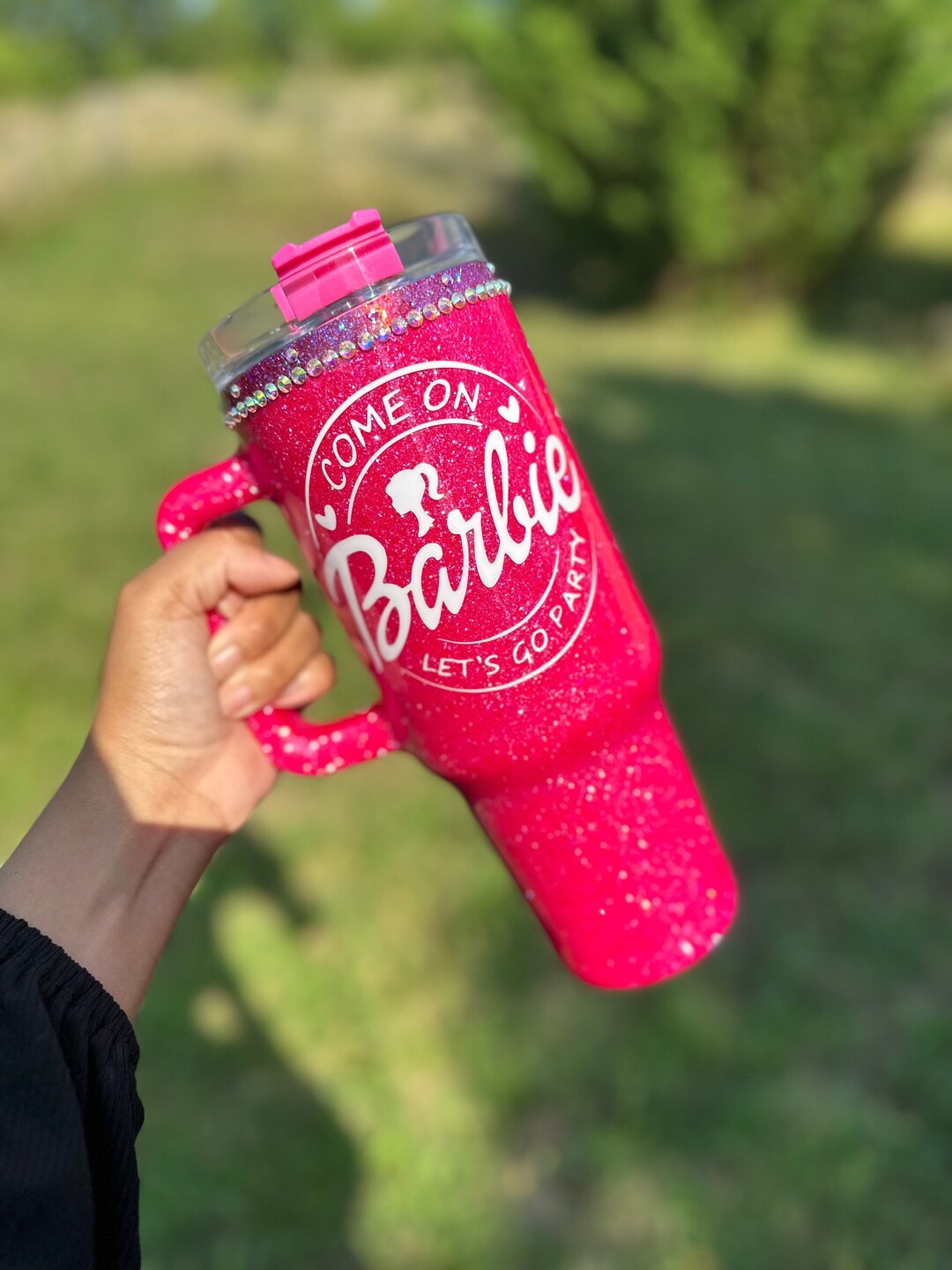Barbie Glitter Stanley Dupe 40oz Glitter Tumbler With Handle - Etsy
