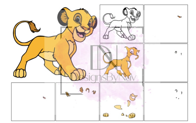 Simba SVG Grouped Svg Layered SVG Cricut Cutting File - Etsy