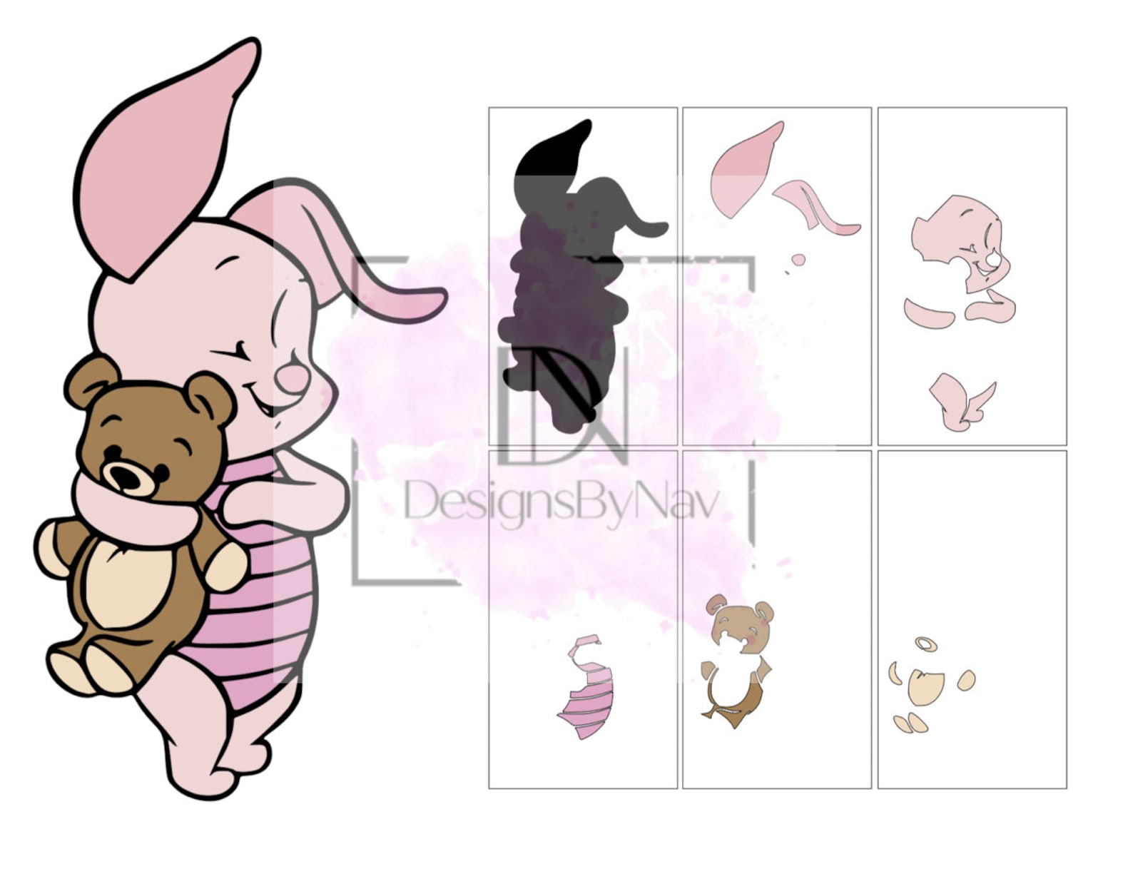 Baby Piglet SVG Grouped Svg Layered SVG Cricut Cutting | Etsy