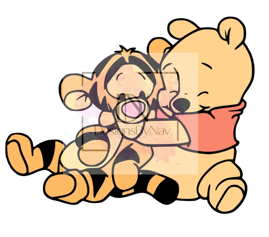 Baby Winnie the Pooh and Tigger SVG, Grouped Svg, Layered SVG, Cricut ...