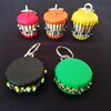 Miniature Drum Keyholders, Colorful Miniature Drum Keyrings, African ...