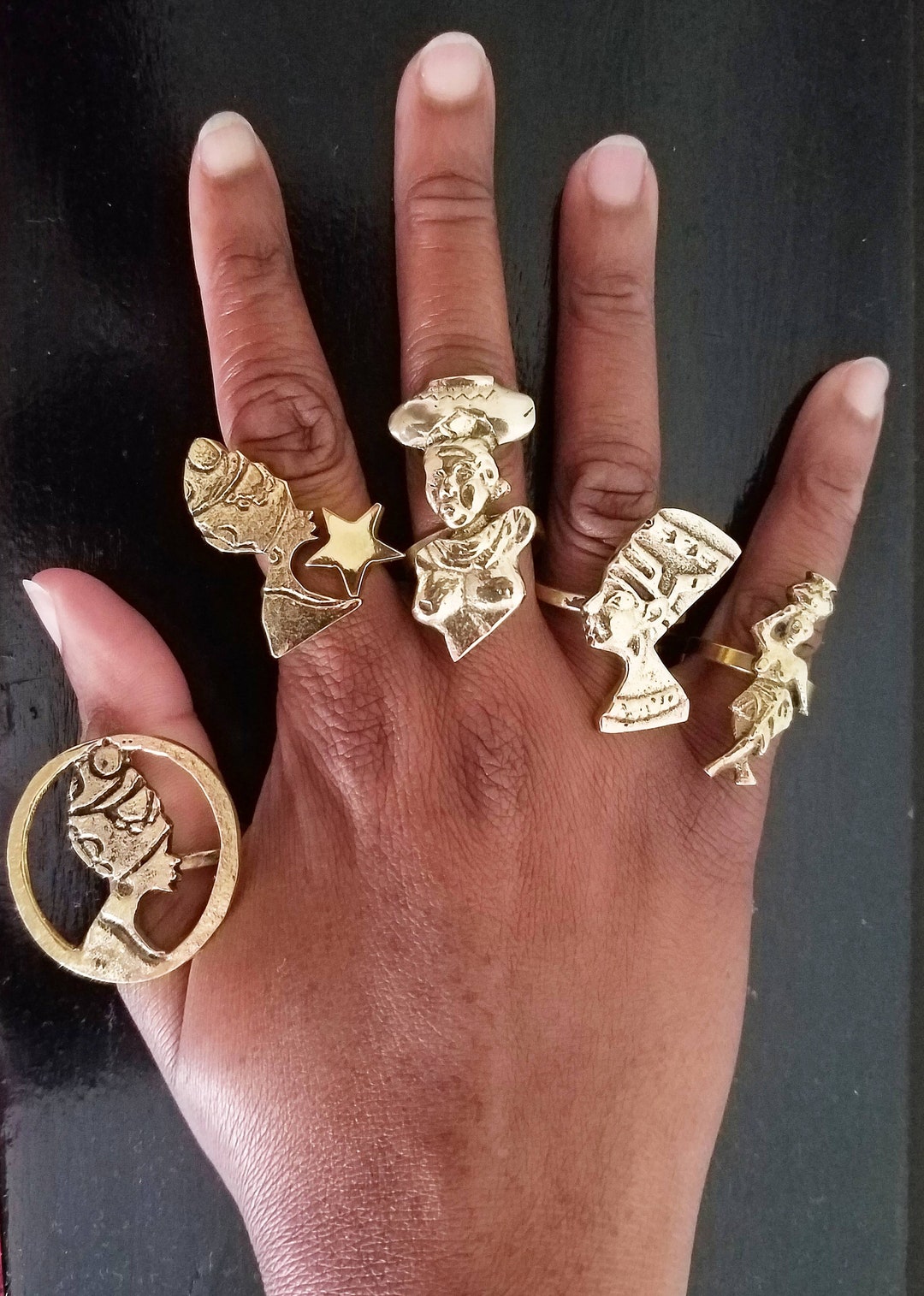 5 Women Brass Rings, Adjustable Brass Rings, Wholesale Brass Rings ...