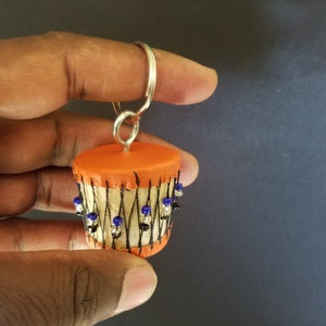 Miniature Drum Keyholders, Colorful Miniature Drum Keyrings, African ...