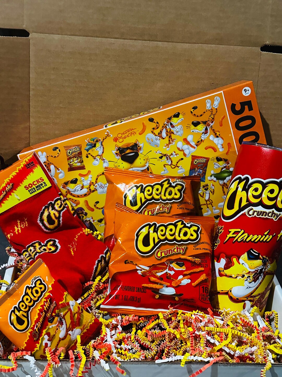 Cheetos Lover Gift Box: Socks, Puzzle, Ornament, Thermo and Snacks - Etsy