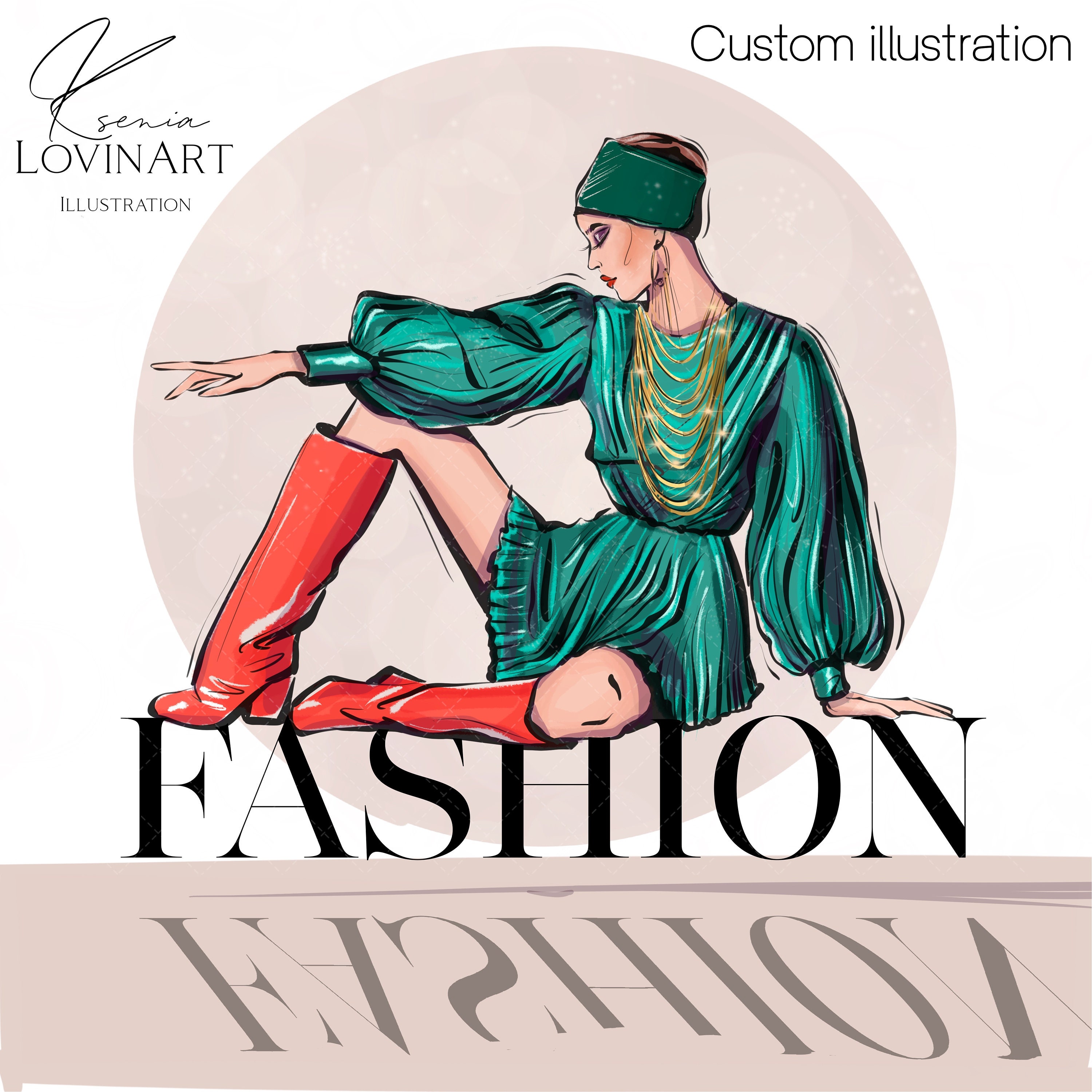 Custom Order Fashion Illustration, Customised Fashion Sketch, Custom ...