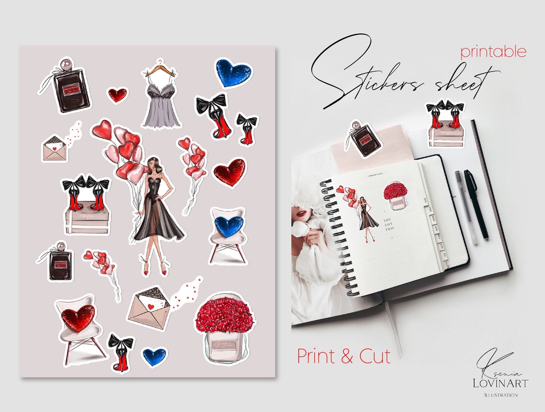 Planner Stickers, Fashion Girl Printable Stickers, Planner Girl ...