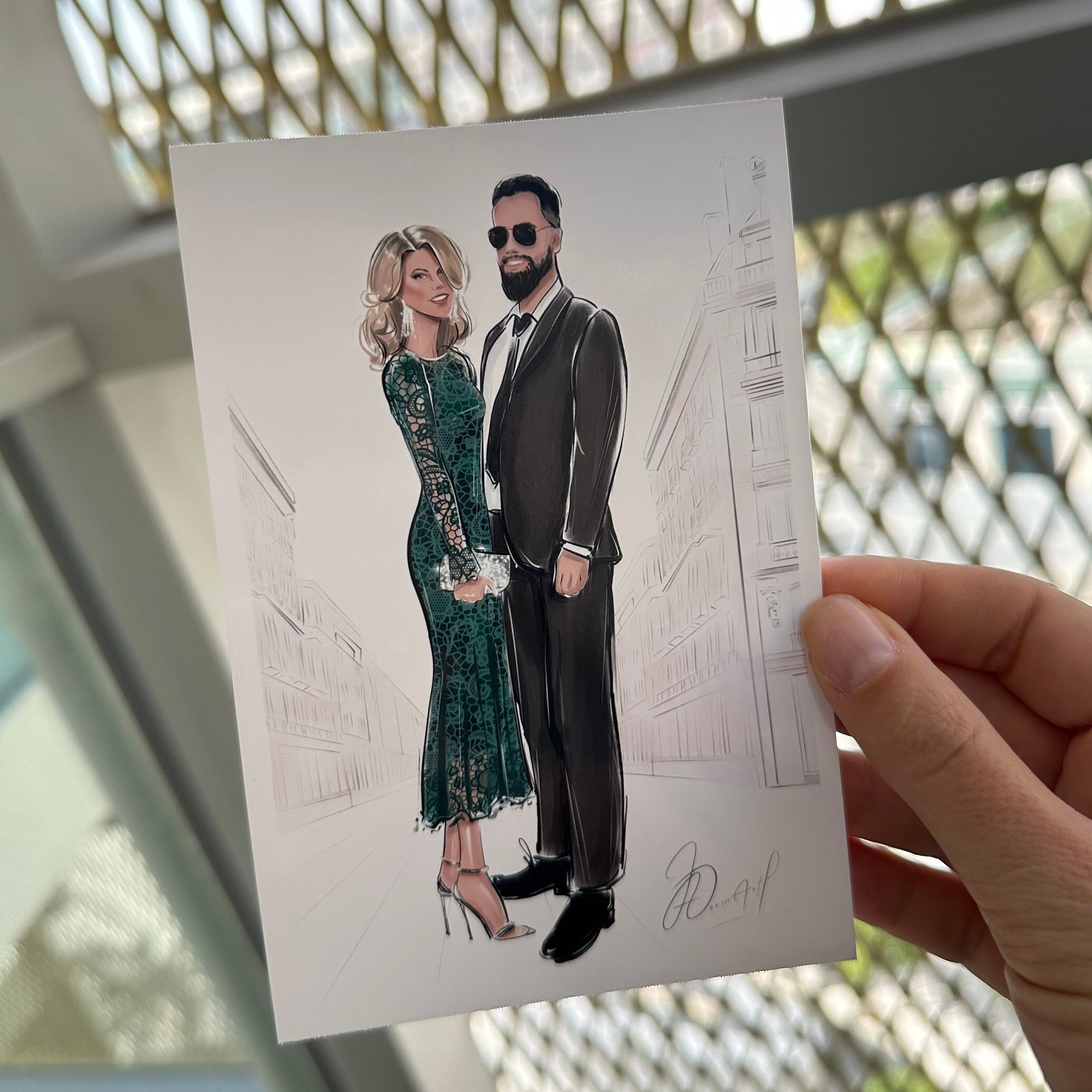 Custom Couple Fashion Illustration, Customised Couple Sketch, Digital ...