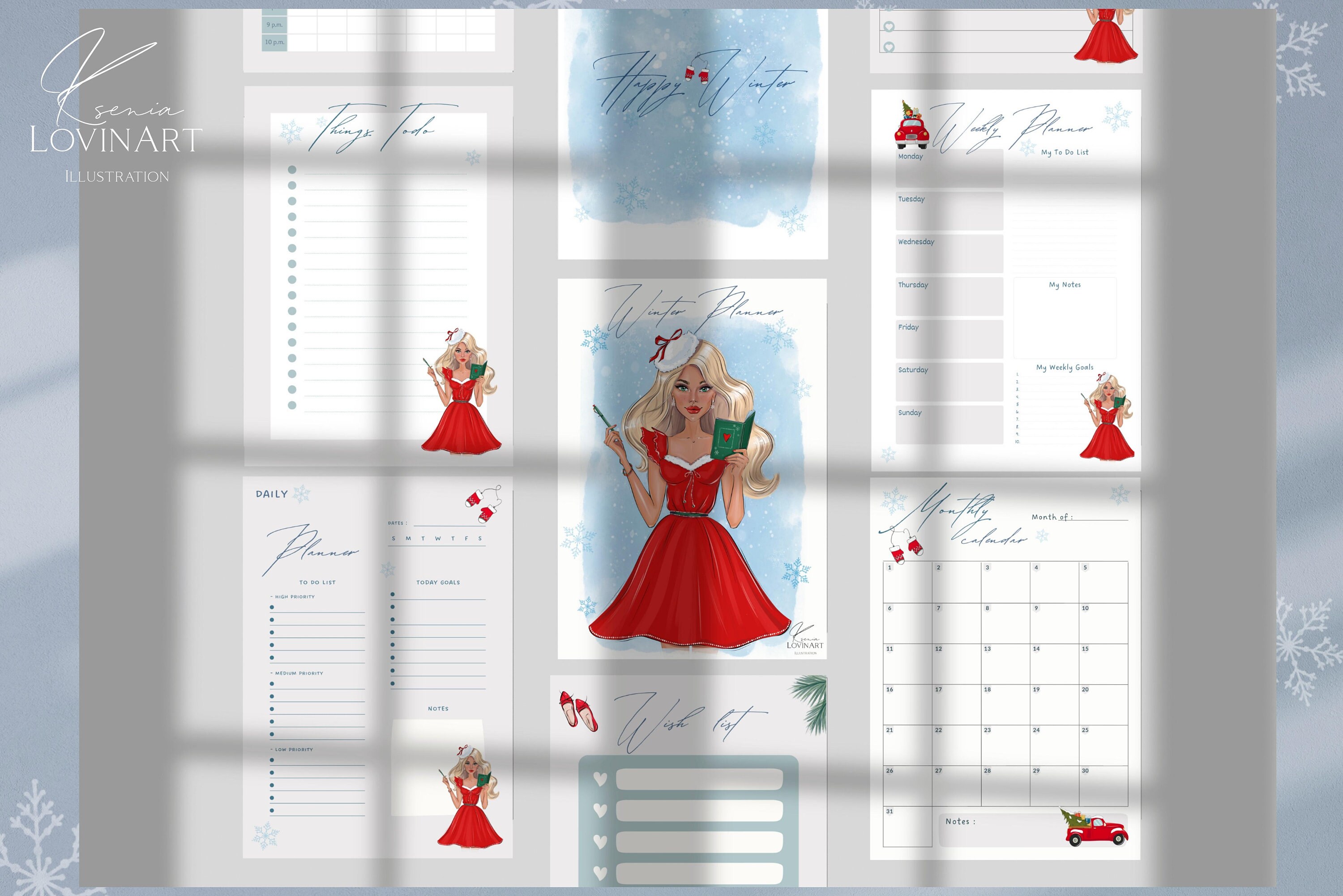 Digital Printable Planner, Daily Schedule Page, to Do List, Fashion ...