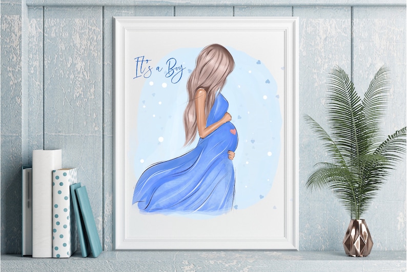 Its a Boy Clipart, Pregnancy Clipart, Mom to Be Clipart, Mother Clipart ...