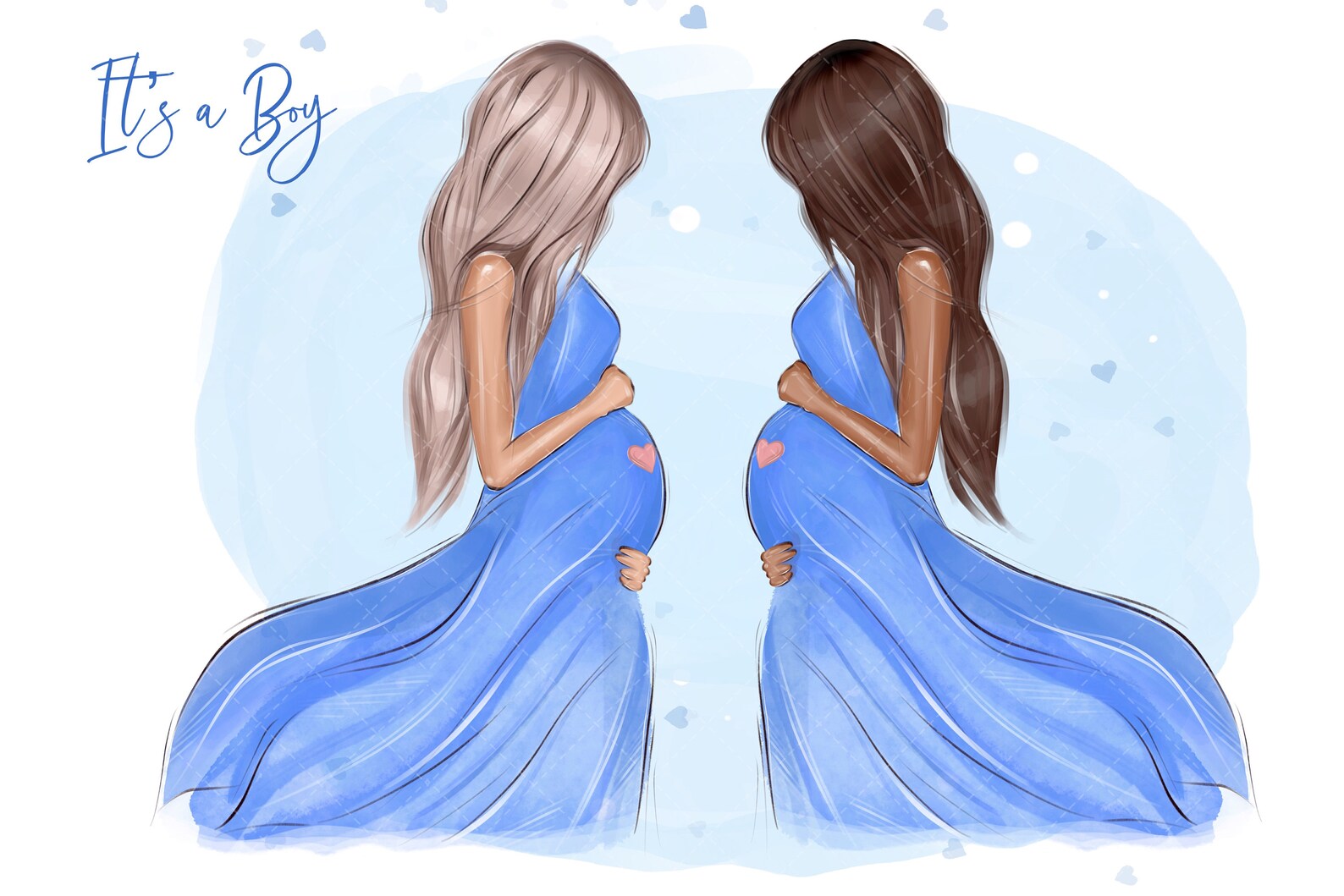 Its a Boy Clipart, Pregnancy Clipart, Mom to Be Clipart, Mother Clipart ...