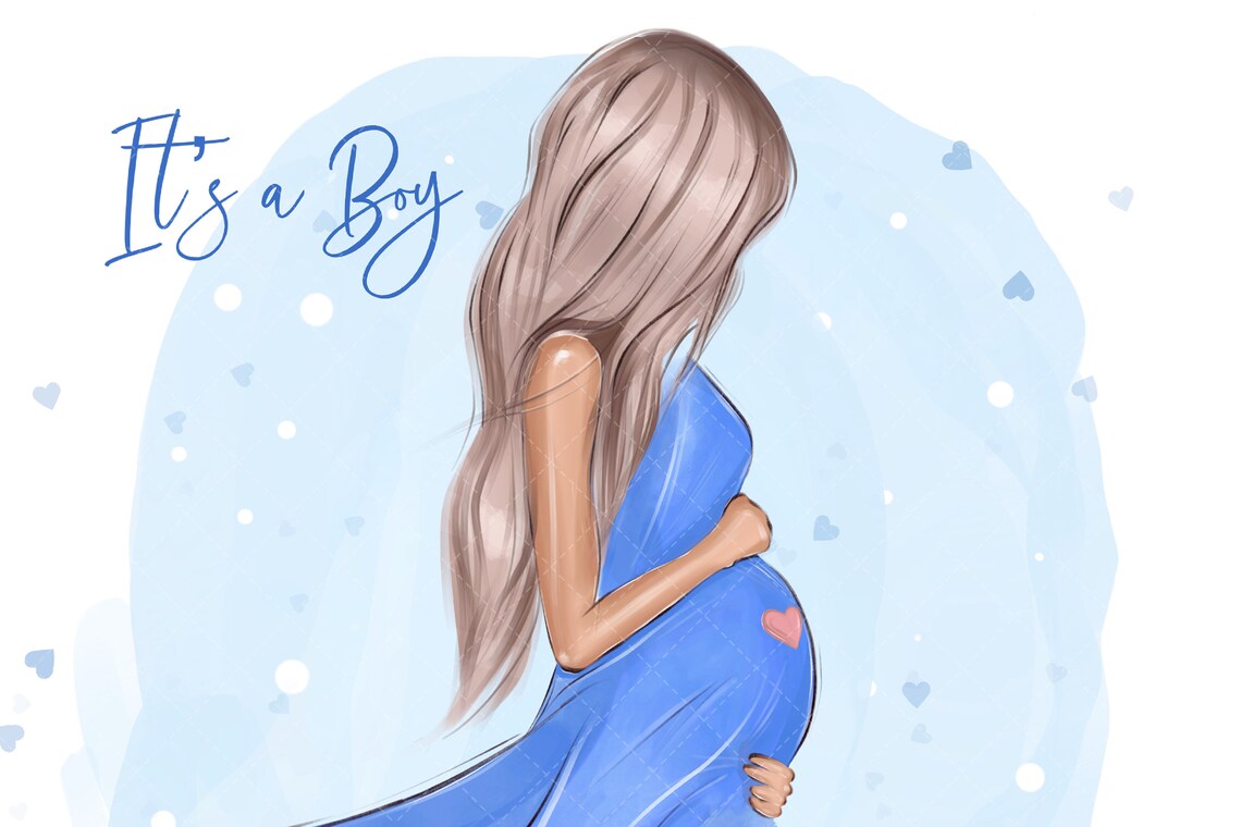 Its a Boy Clipart, Pregnancy Clipart, Mom to Be Clipart, Mother Clipart ...