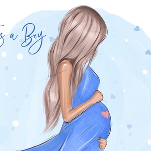 Its a Boy Clipart, Pregnancy Clipart, Mom to Be Clipart, Mother Clipart ...