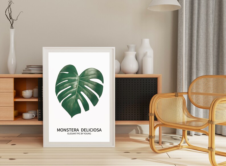Monstera Modern Leaf Digital Print Tropicalbotanical - Etsy