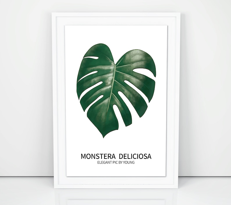 Monstera Modern Leaf Digital Print Tropicalbotanical - Etsy