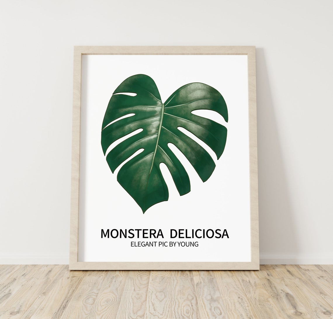 Monstera Modern Leaf Digital Print Tropicalbotanical - Etsy