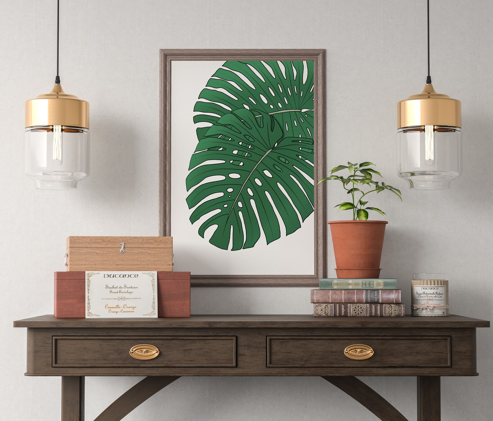 Monstera Moderntropical Monstera Leafgreen Wall - Etsy