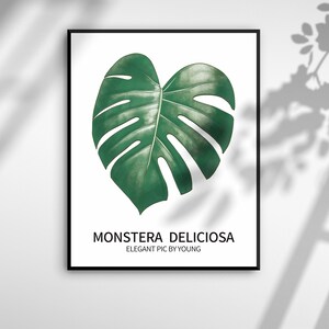Monstera Modern Leaf Digital Print Tropicalbotanical - Etsy