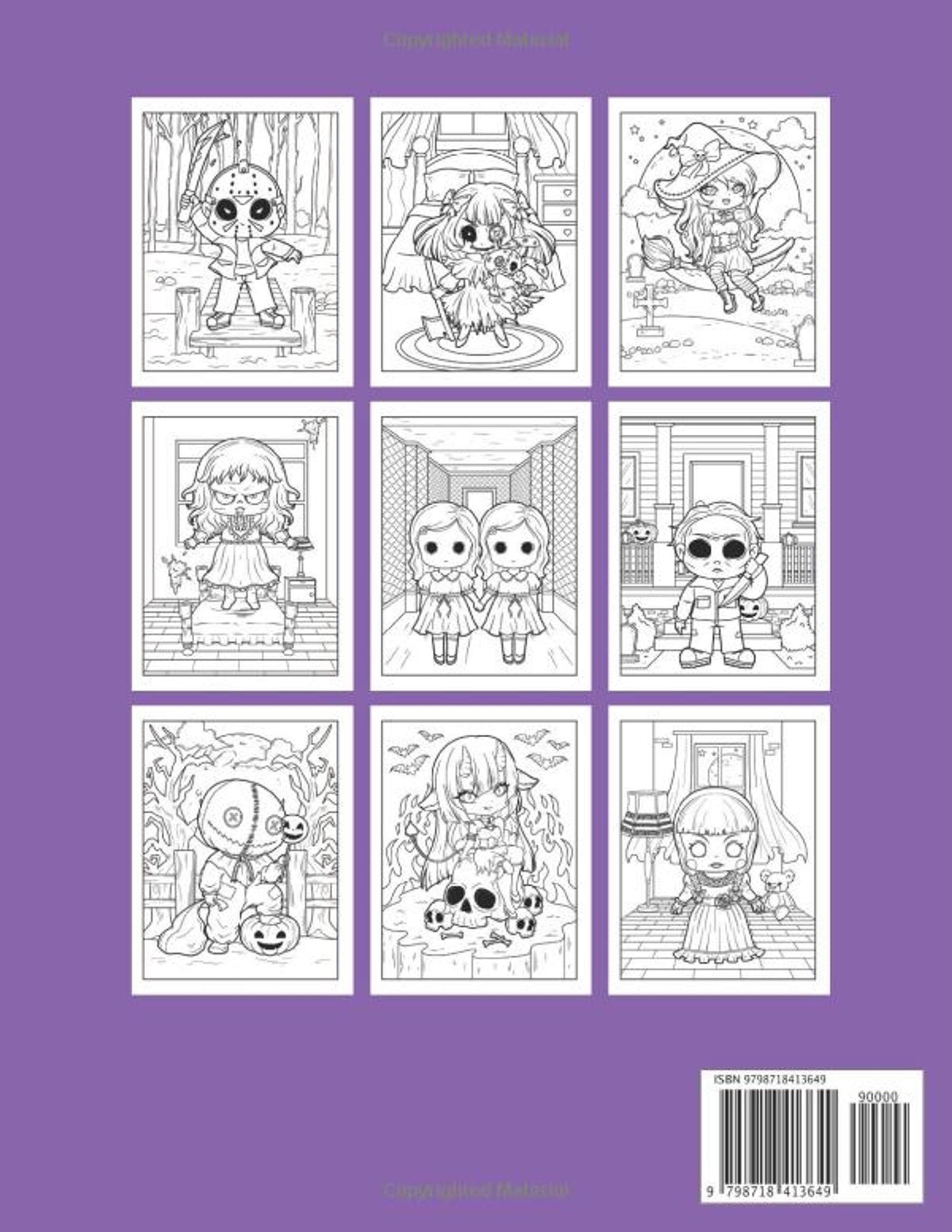 Creepy Chibi Cute Horror Coloring Book Spooky Coloring Pages Etsy