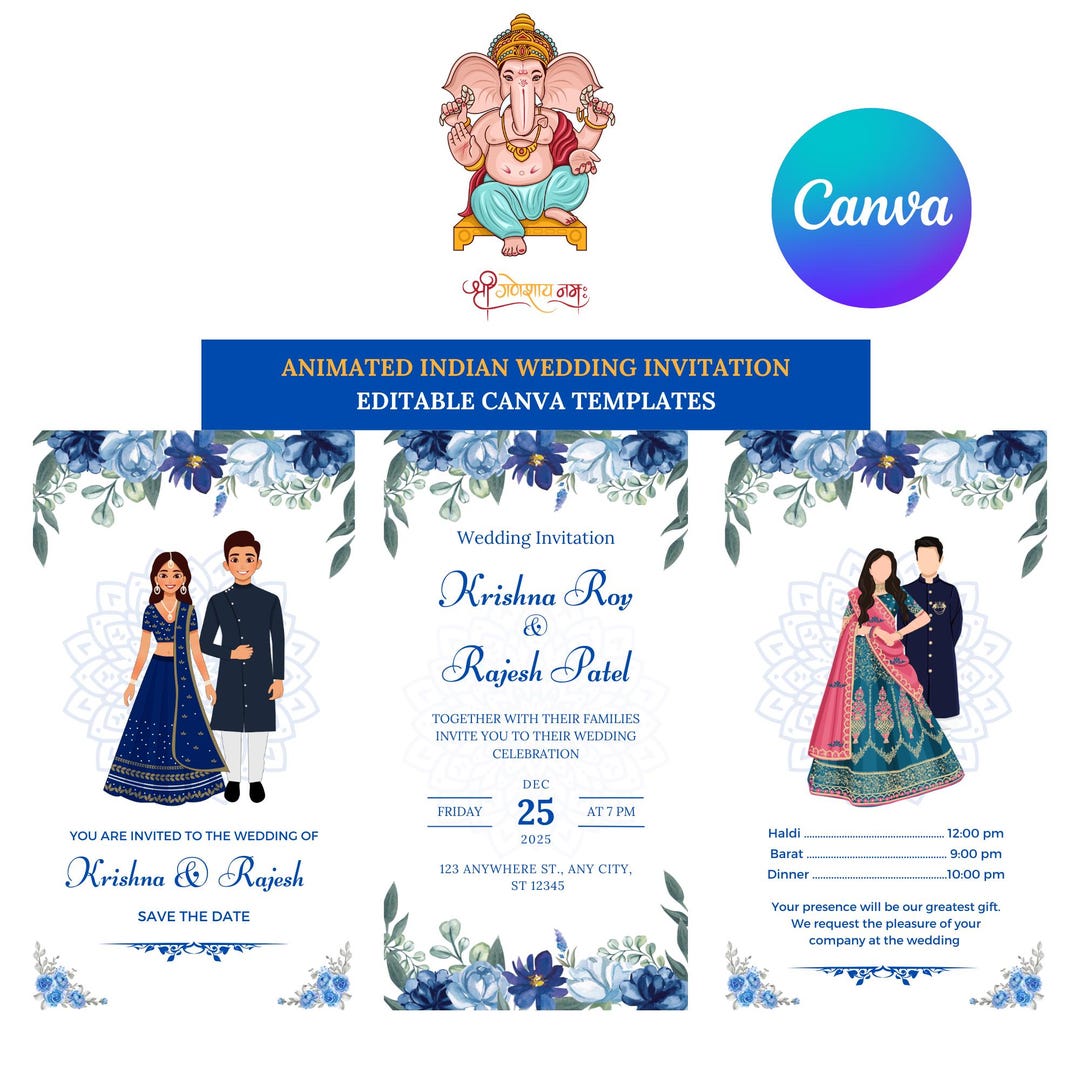 Indian Wedding Invitation || Animated Video Invite || Invitation Card ...