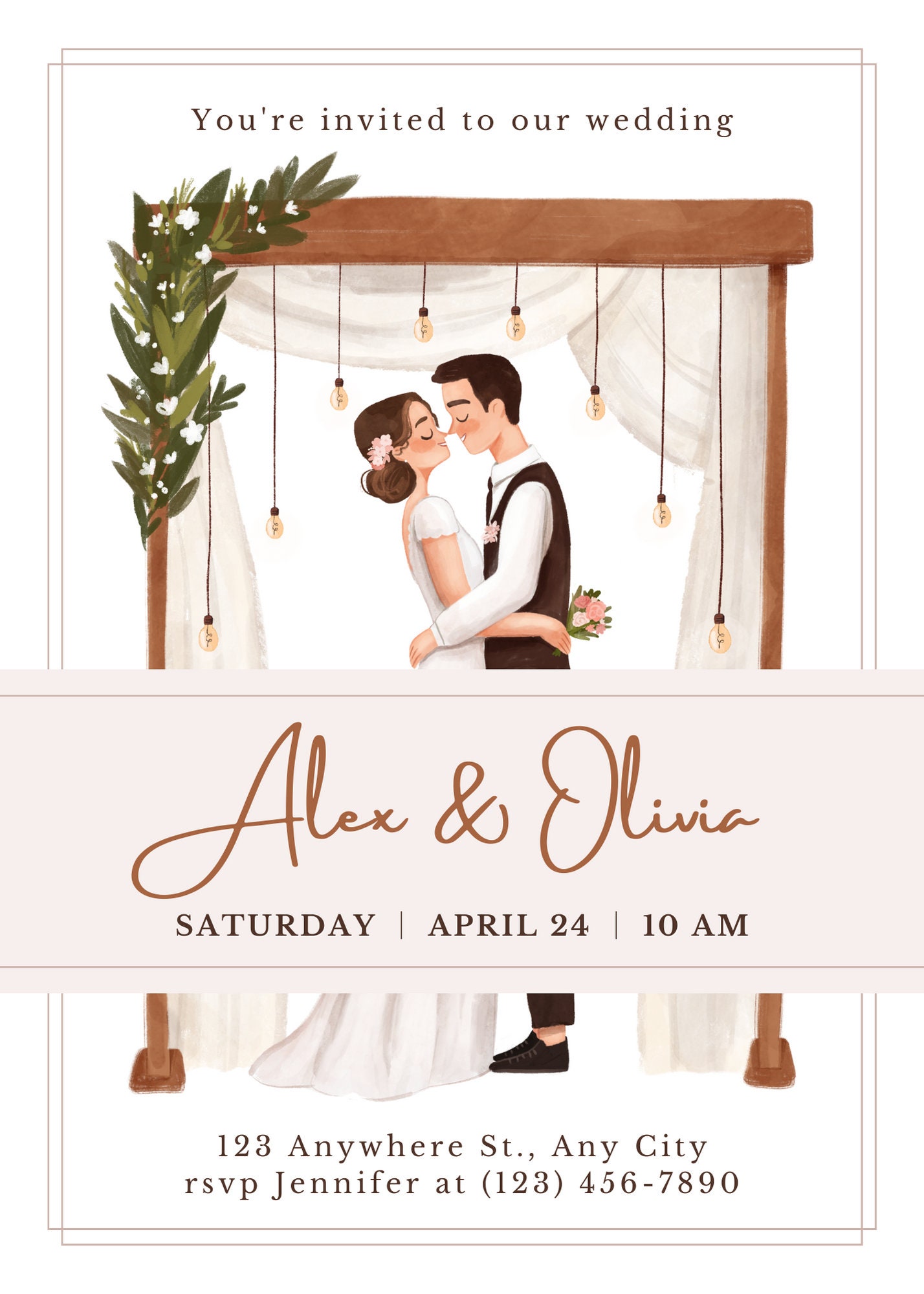 Editable Wedding Invitation Template: Elegant Ceremony Design (digital ...