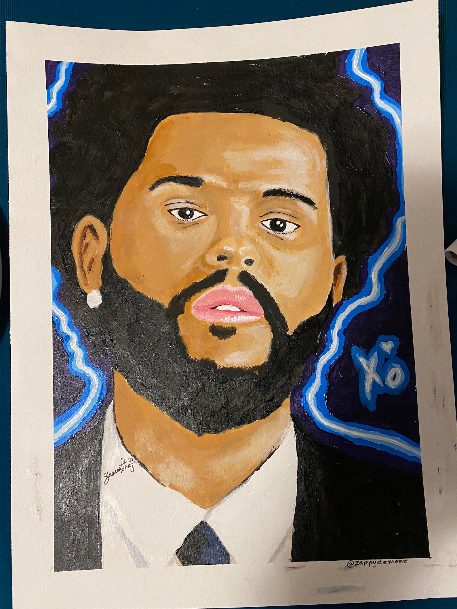 The Weeknd Painting 9x12 Original Art | Etsy