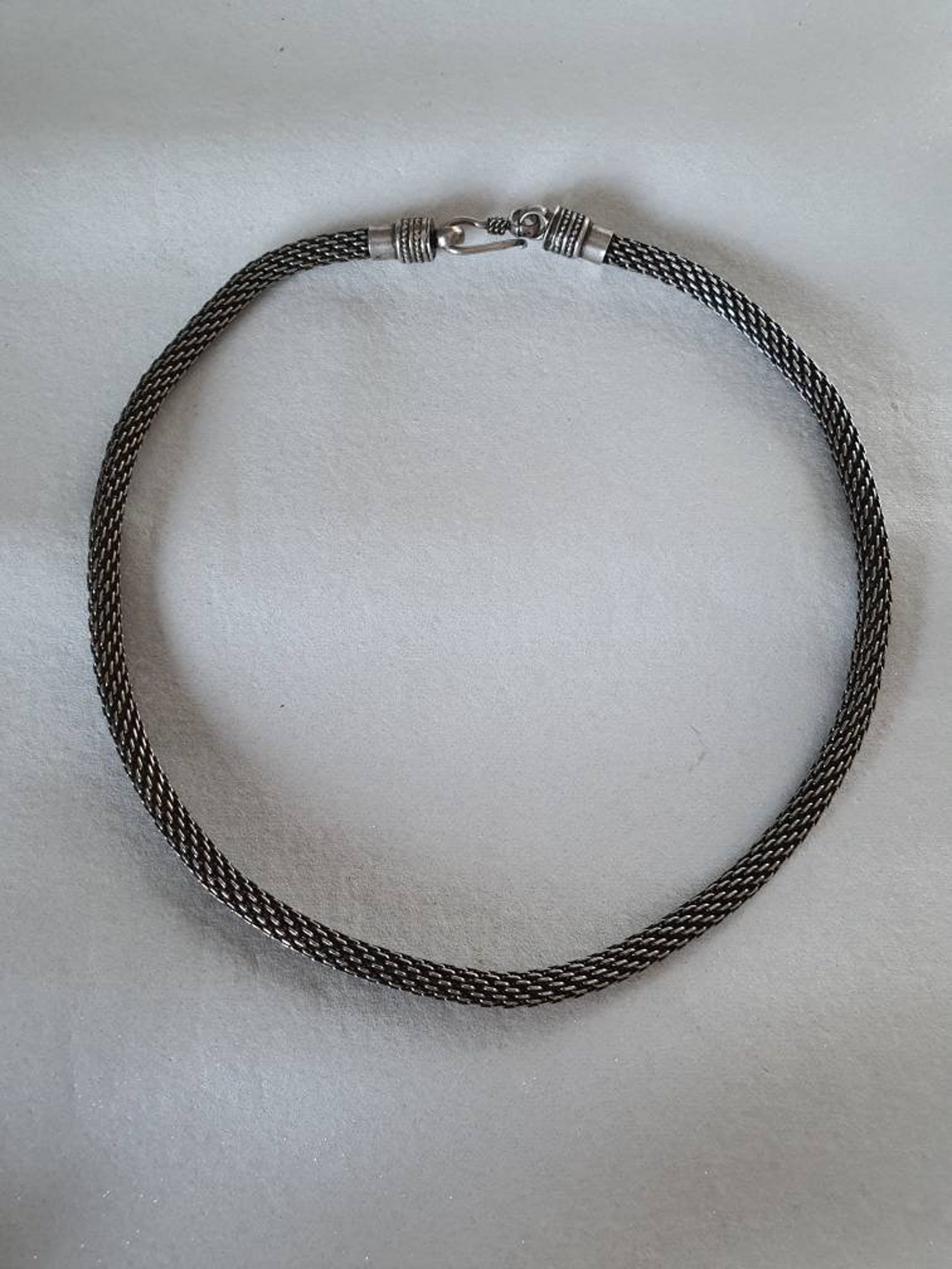 Vintage Sterling Silver Mesh Chain Necklace 43.31g - Etsy