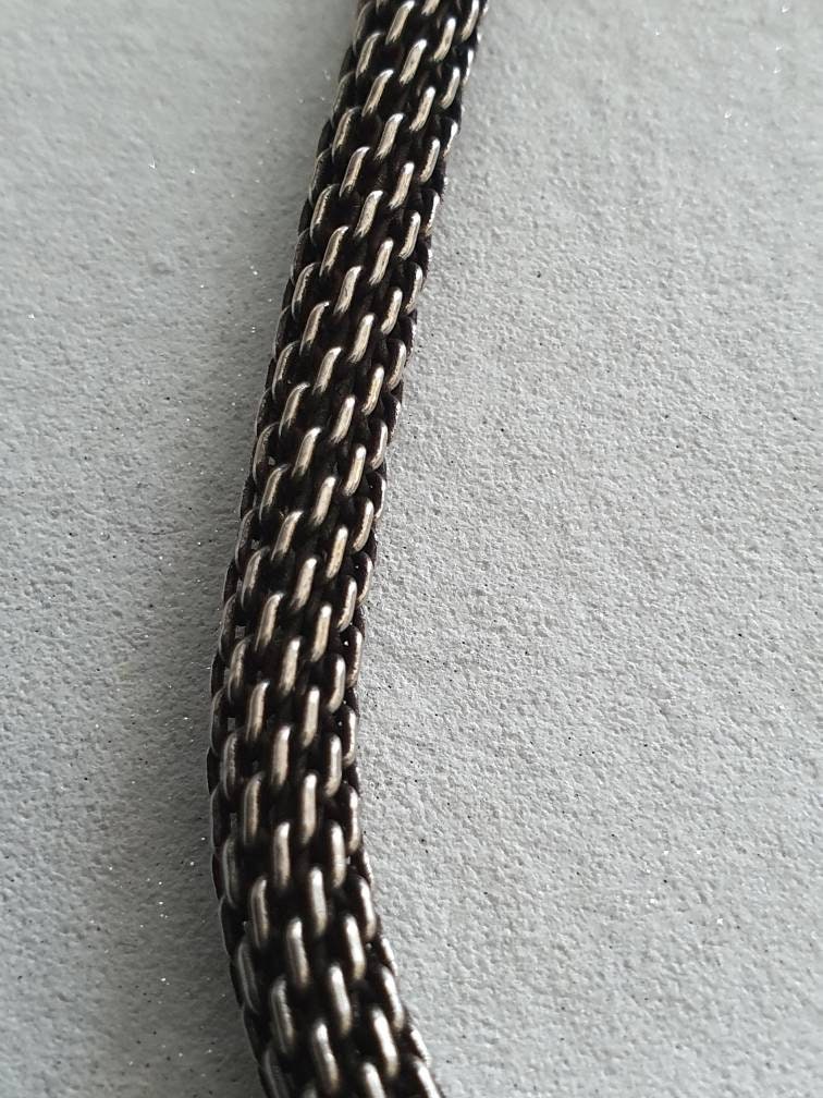 Vintage Sterling Silver Mesh Chain Necklace 43.31g - Etsy
