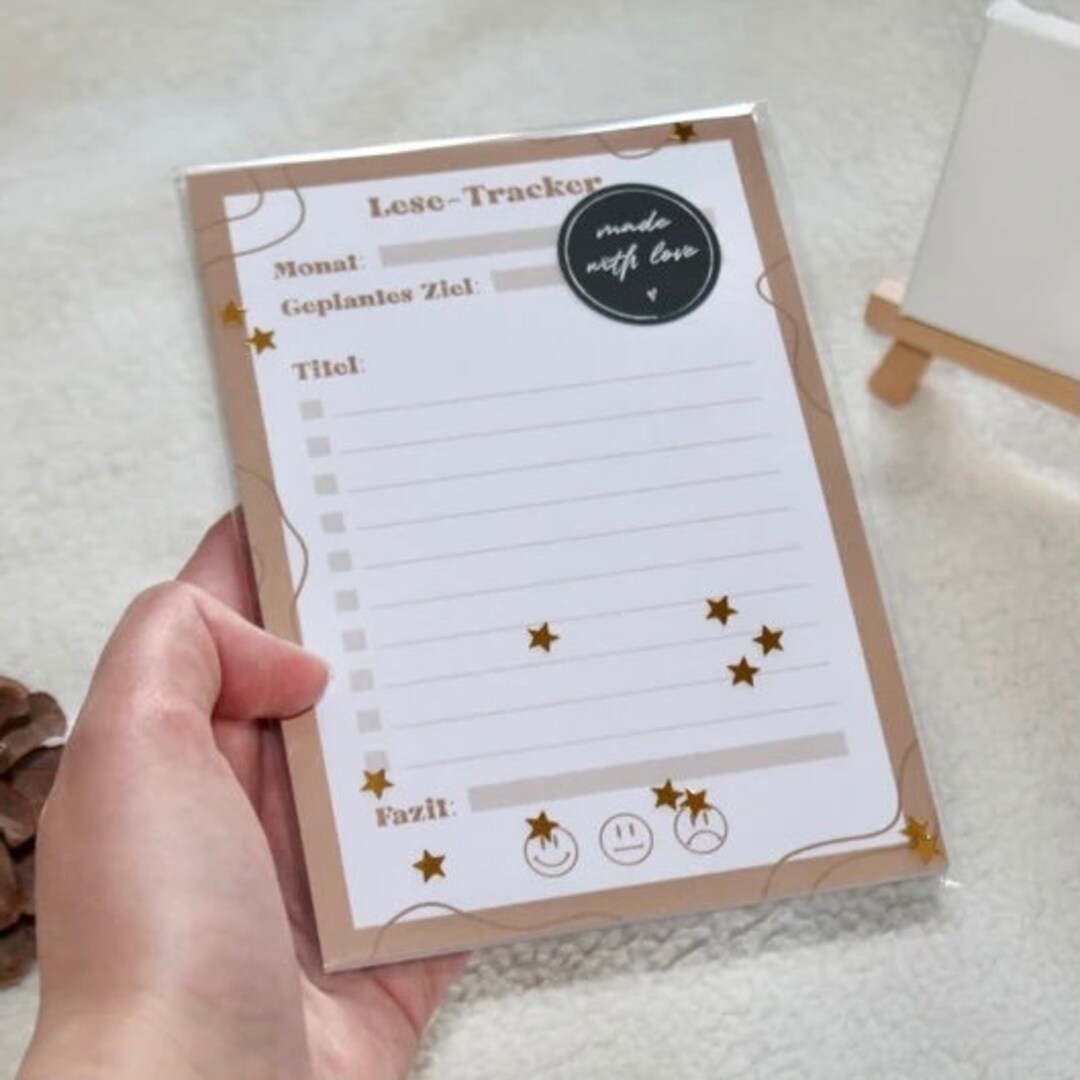 A6 Printed "reading Tracker" Pad With 25 Pages in Brown | Stationery ...