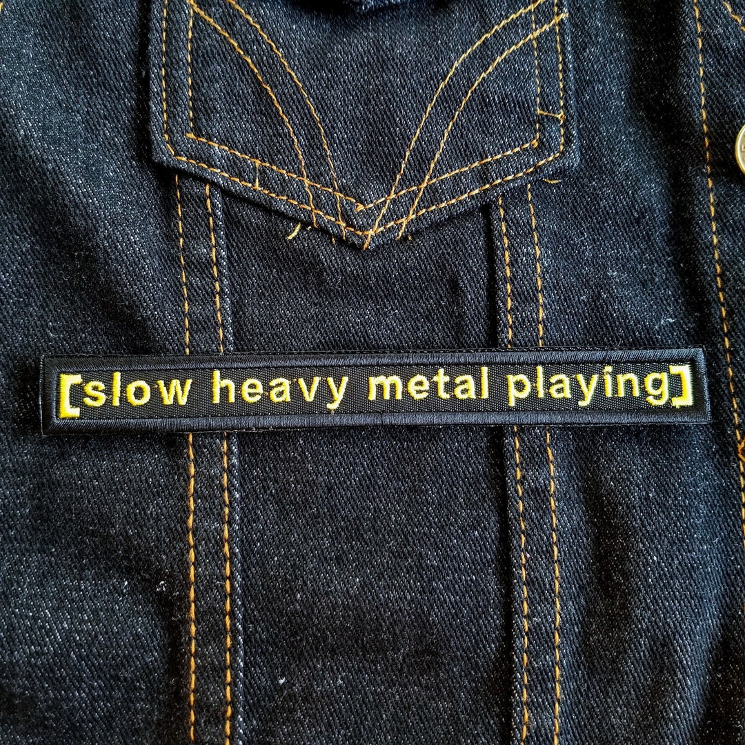 Slow Heavy Metal Playing 6" Inch Iron On/sew on Embroidered Patch ...