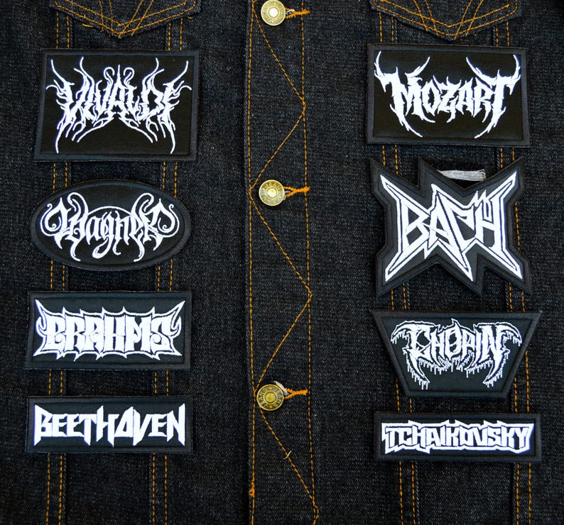Beethoven Heavy Metal Style 4" Inch Embroidered Patch, Classical Music ...