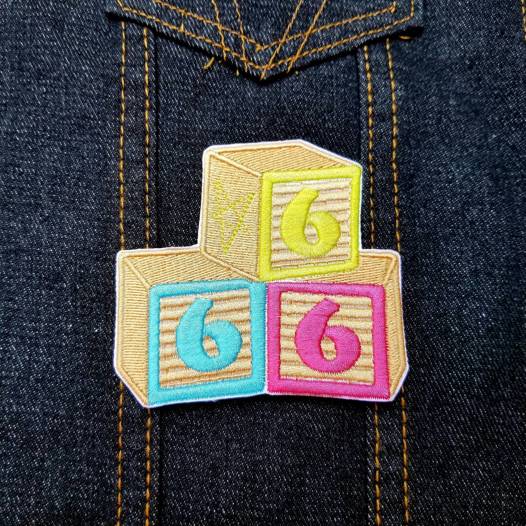 666 Baby Blocks 3.25" Inch Iron On/sew on Embroidered Patch, Adorably ...