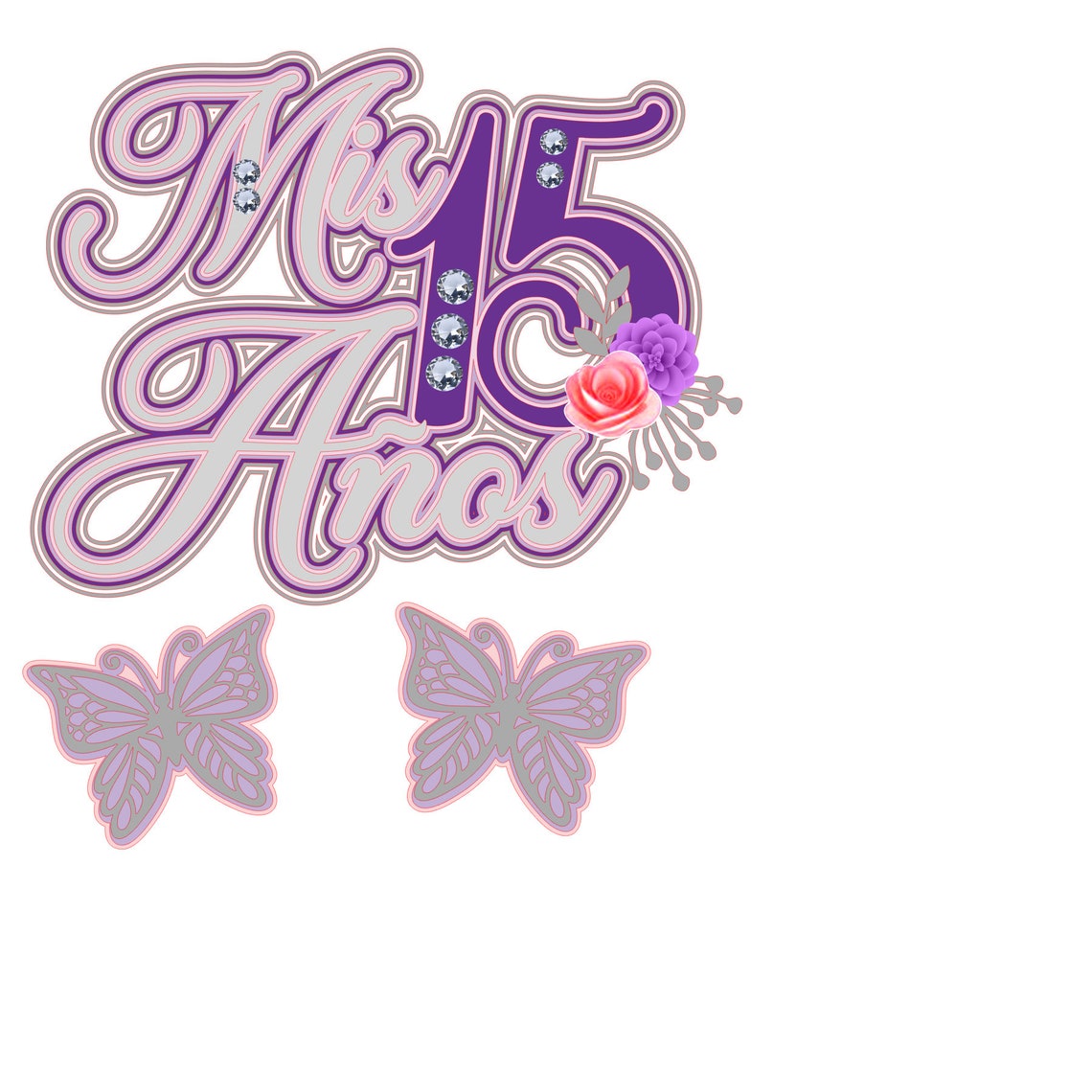 Toppers 15 años cute file template toppers cake topper cricut y ...