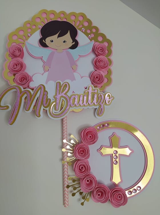 Cake topper bautizo topper para torta de bautizo para niñas - Etsy México
