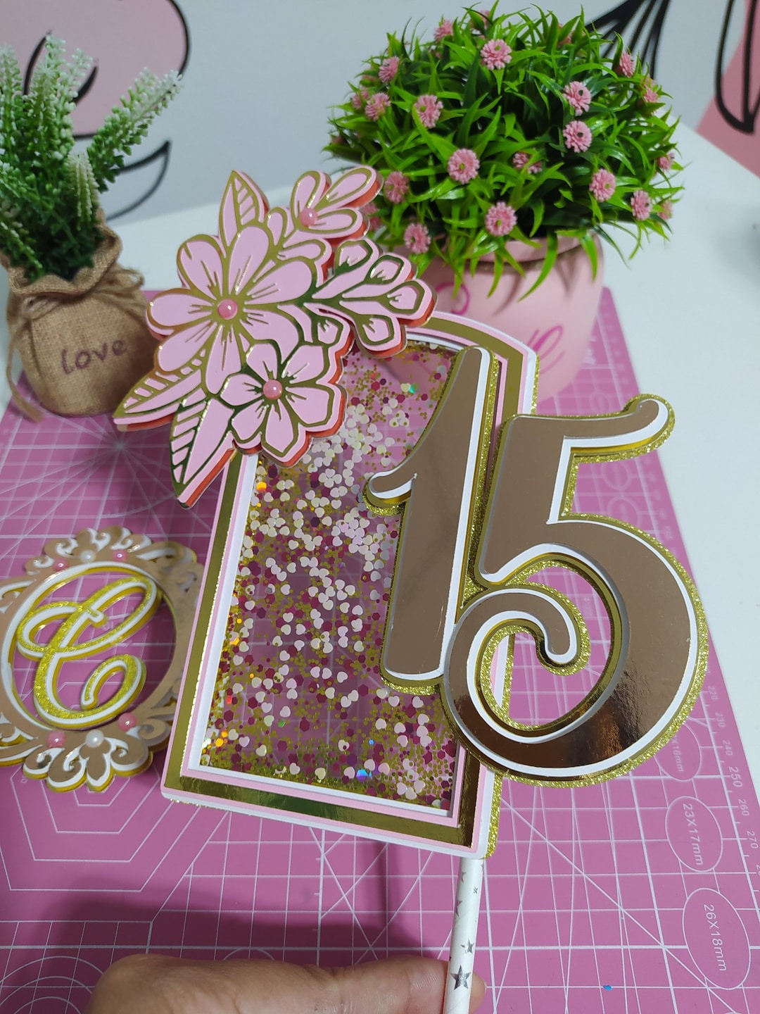 Caketopper toppers 15 años con efecto shaker formato digital - Etsy España