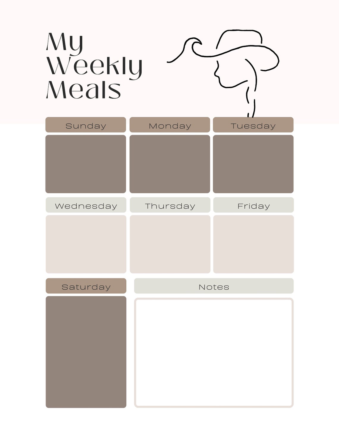 Meal Planner Printable Daily Food Journal Meal Prep Planner Food Diary ...