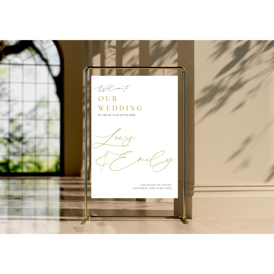 Editable Wedding Sign , Minimalist Wedding Sign, Simple Wedding Sign ...