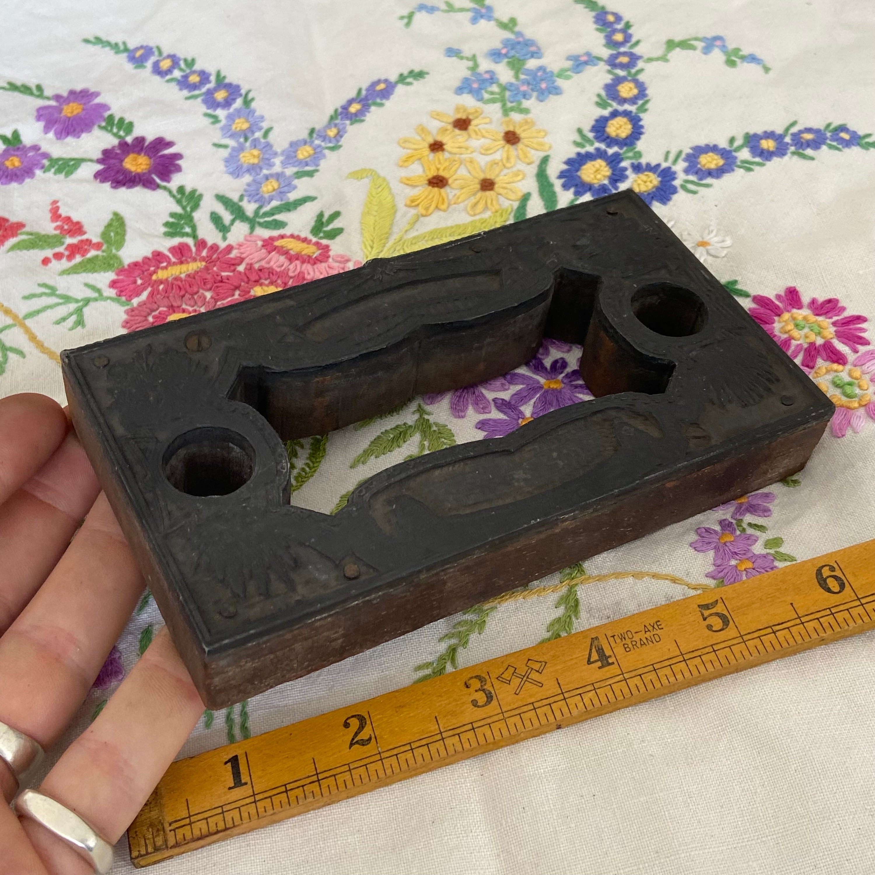 RARE Vintage Antique Letterpress Printing Blocks Edwardian Frame Border ...