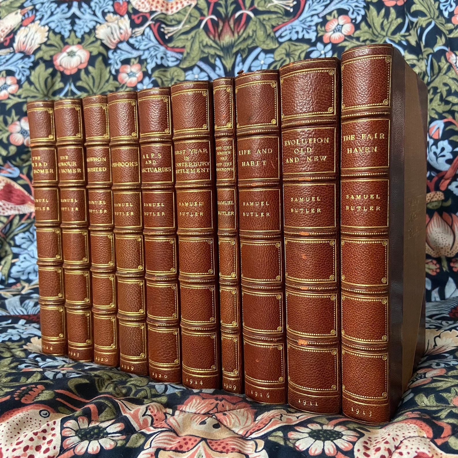 RARE BEAUTIFUL Antique Book Set Samuel Butler 10 BOOKS Gilt Gold ...