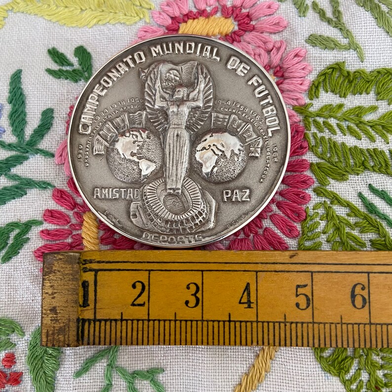 VERY RARE Solid Silver MEXICO 1970 Football World Cup Medal Coin ...