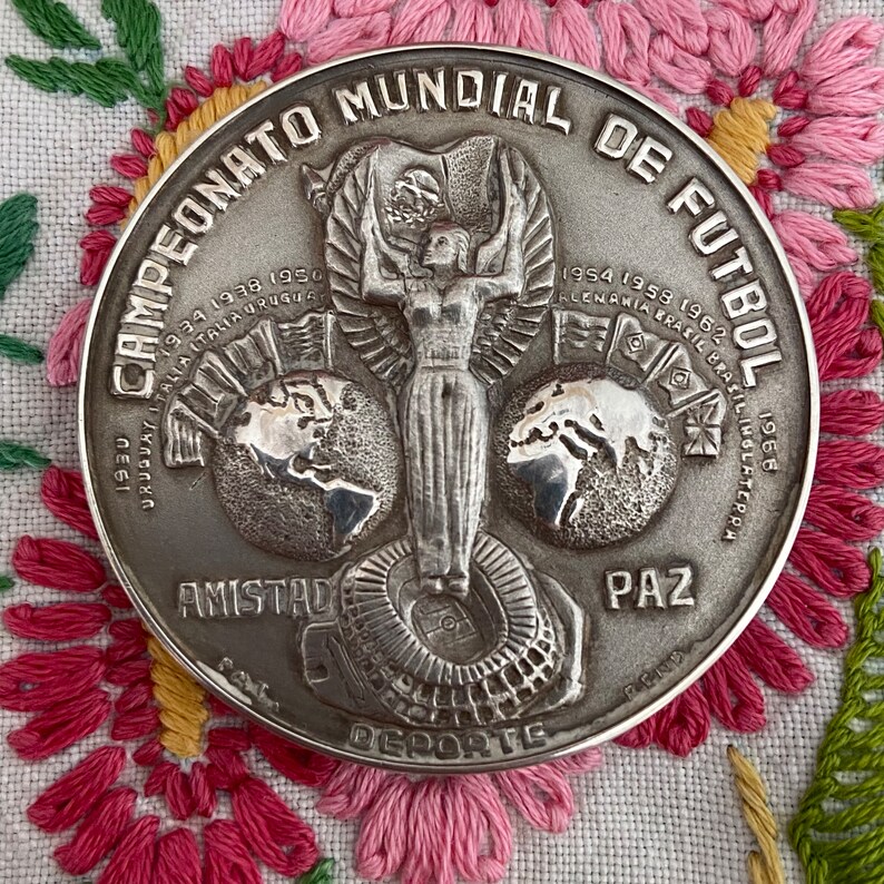 VERY RARE Solid Silver MEXICO 1970 Football World Cup Medal Coin ...