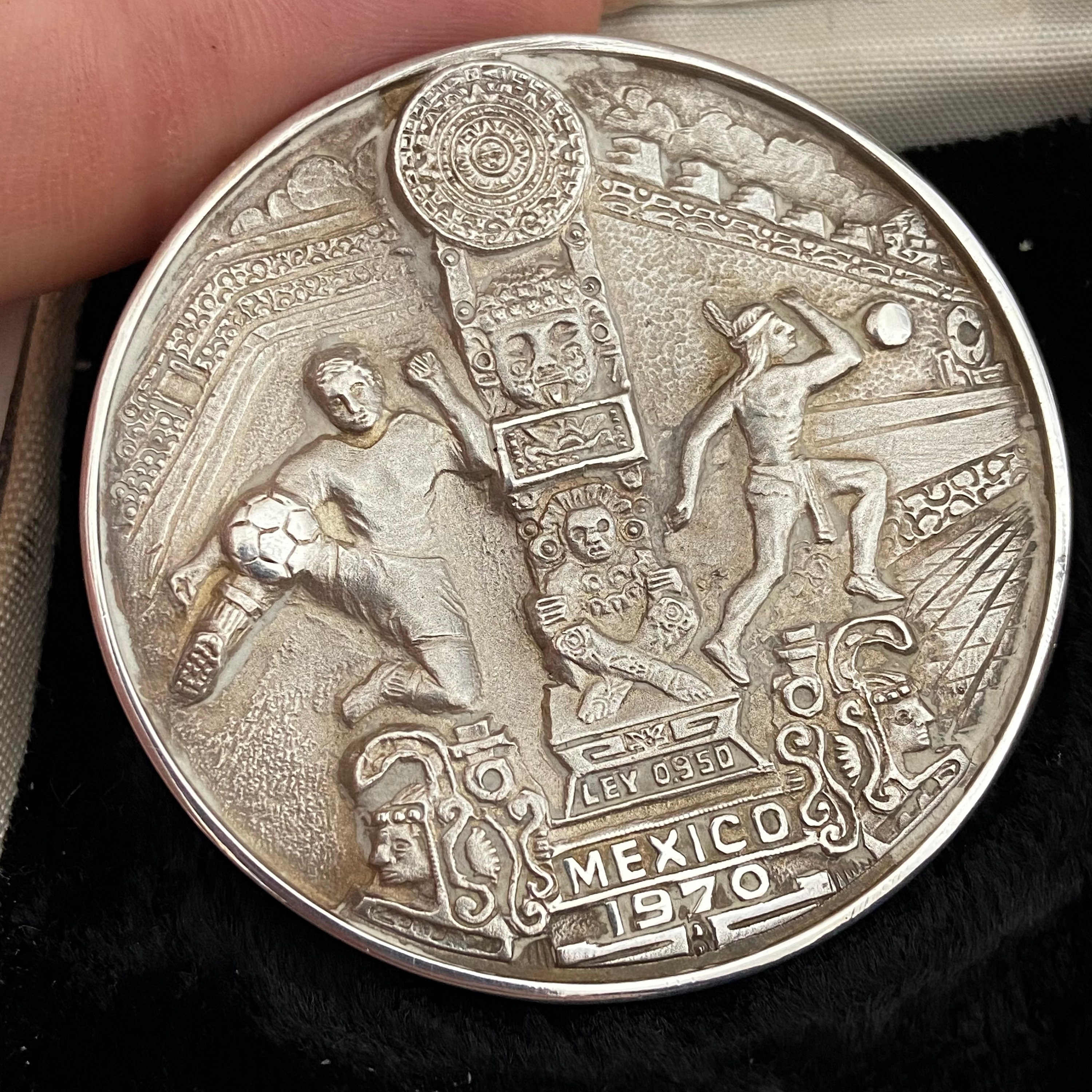 VERY RARE Solid Silver MEXICO 1970 Football World Cup Medal Coin ...