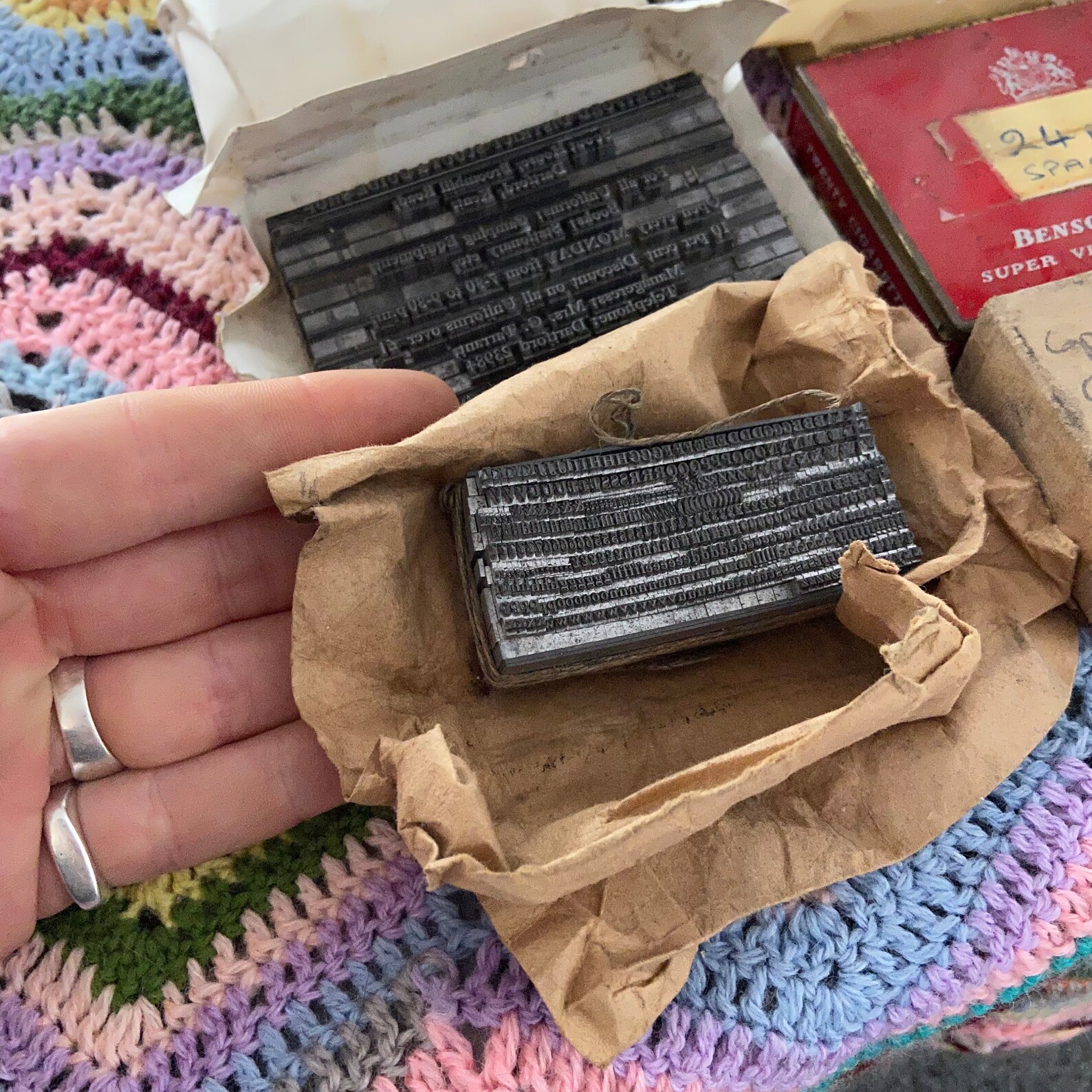 Antique Vintage PRINTING BLOCKS Letterpress Metal Stampers Adana ...