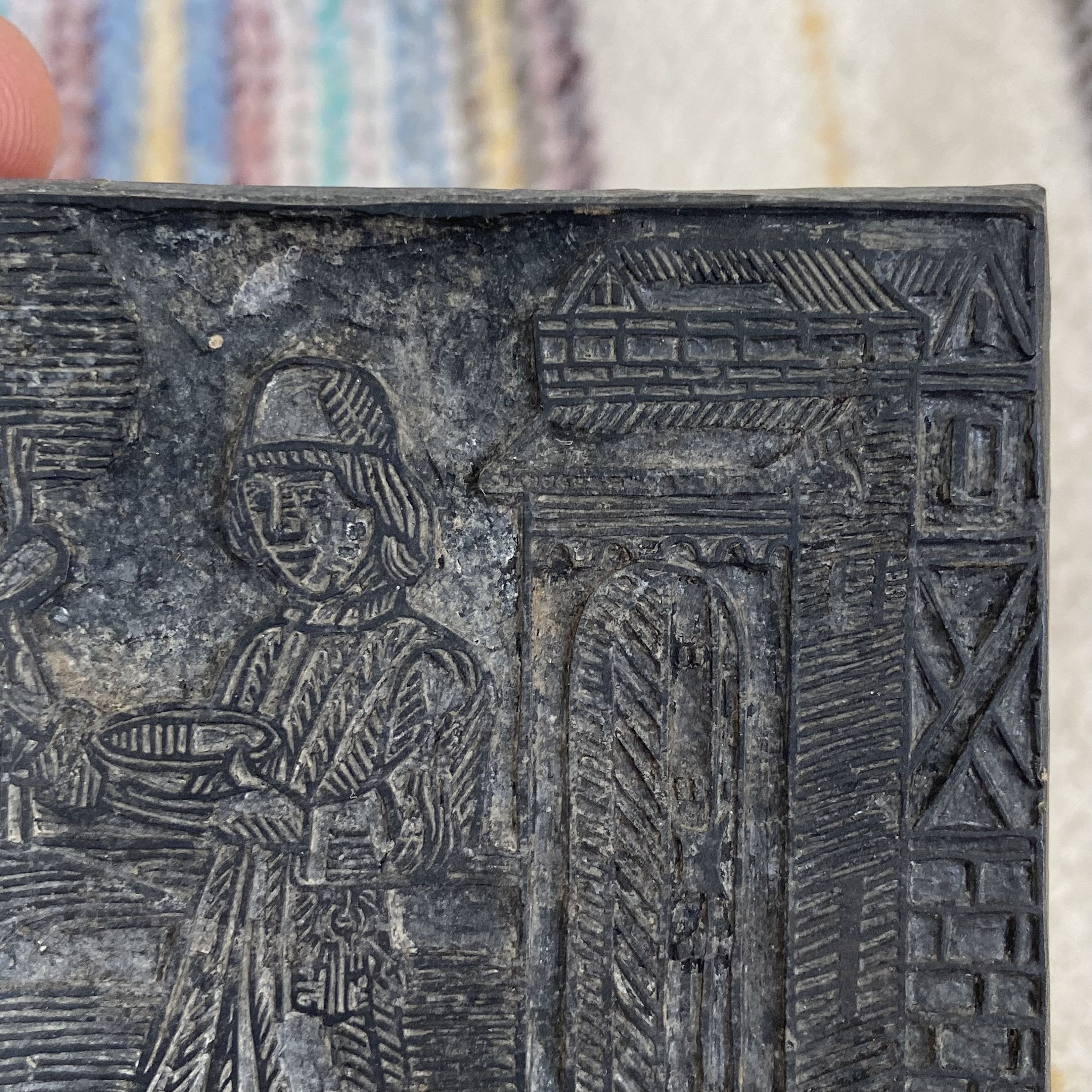 VERY RARE Antique Carved Wooden Printing Block 1700s / 1800s Medieval ...