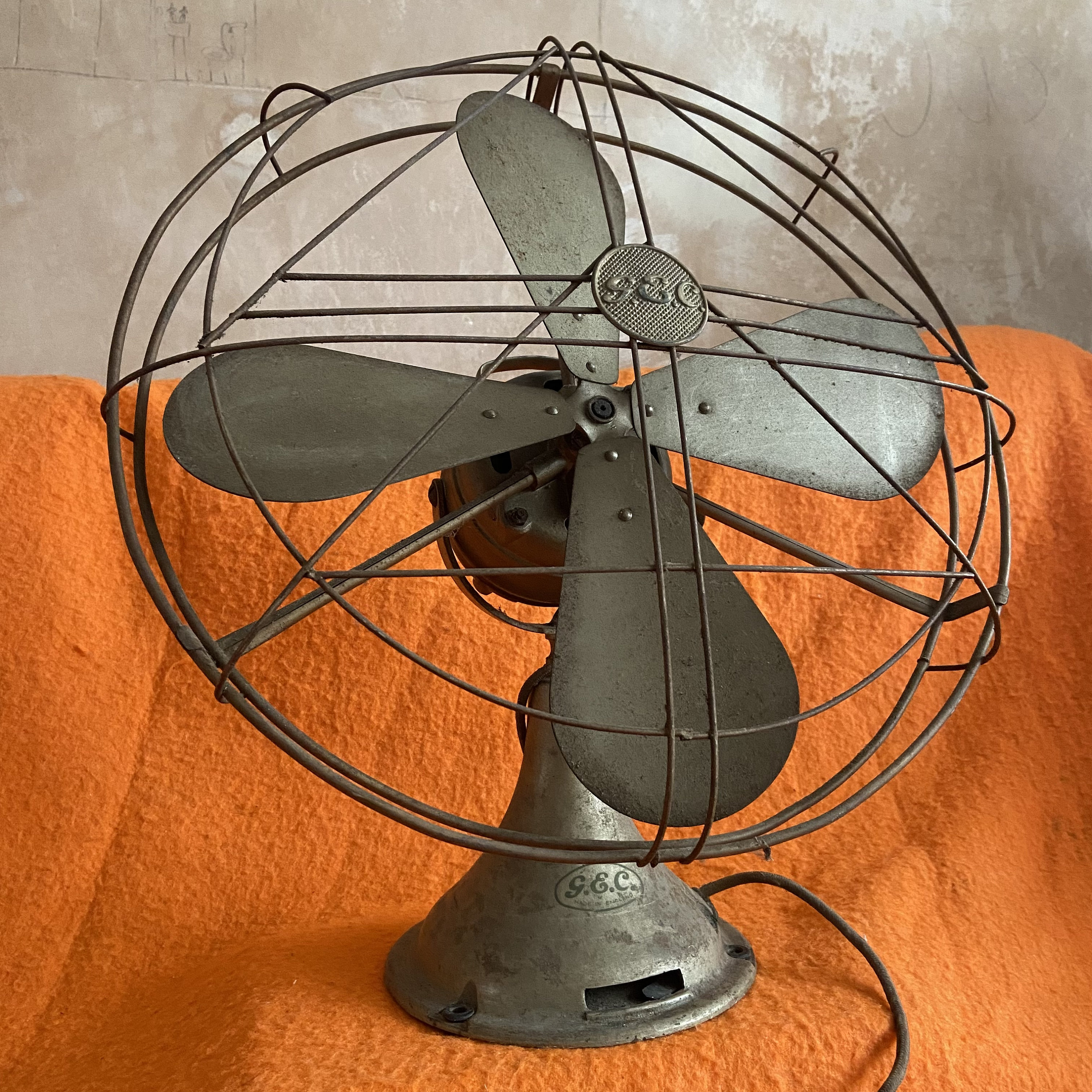RARE Large 1930s Antique GEC Electric Fan for Renovation 18" Beautiful ...