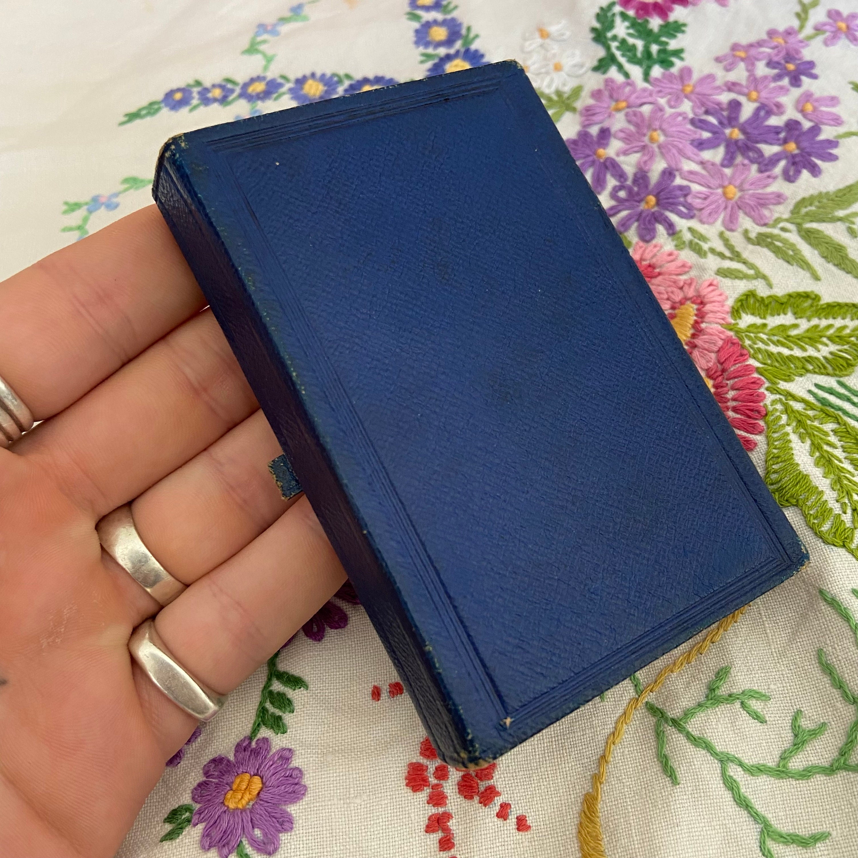 RARE Antique Book the Birthday Scripture Text Book 1800s Blue Gilt ...