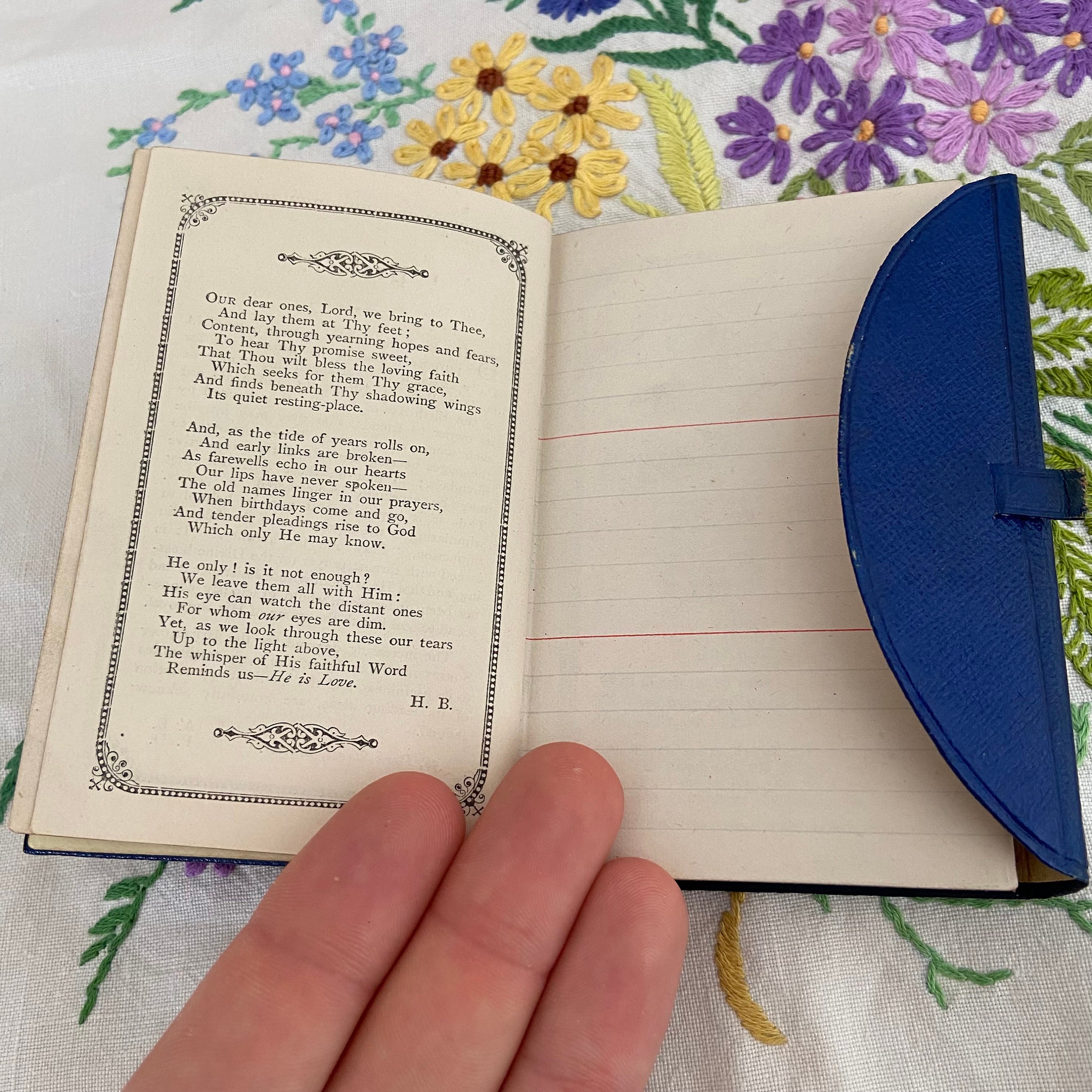 RARE Antique Book the Birthday Scripture Text Book 1800s Blue Gilt ...