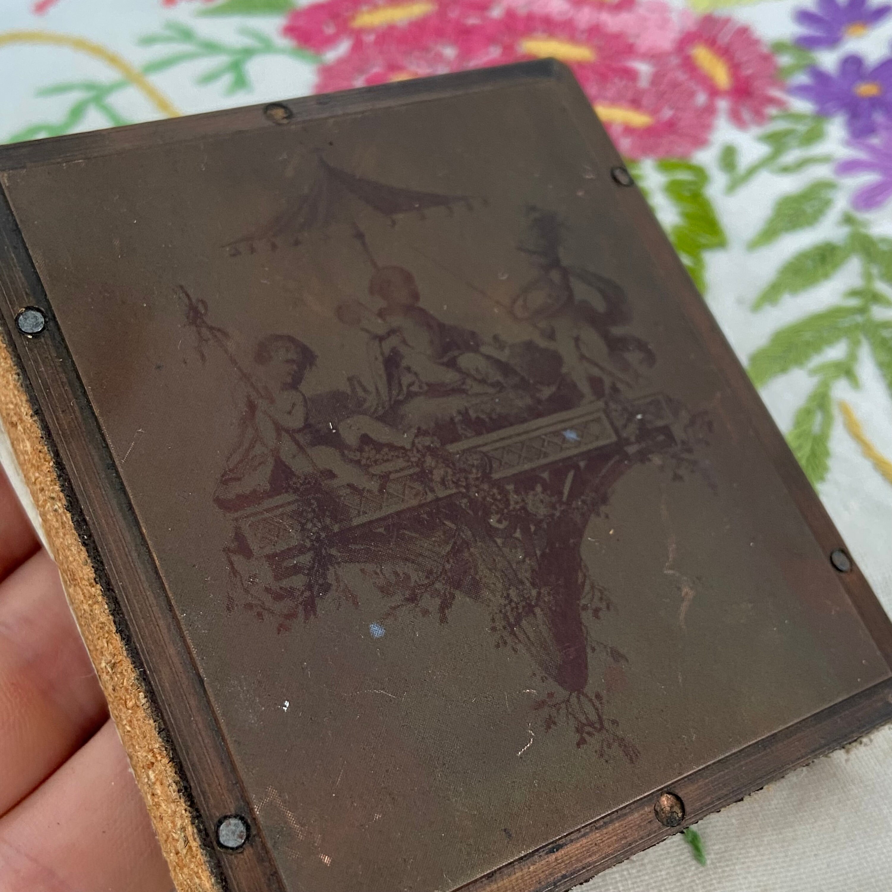 RARE Vintage Antique Letterpress Printing Block Wooden Copper Albrecht ...