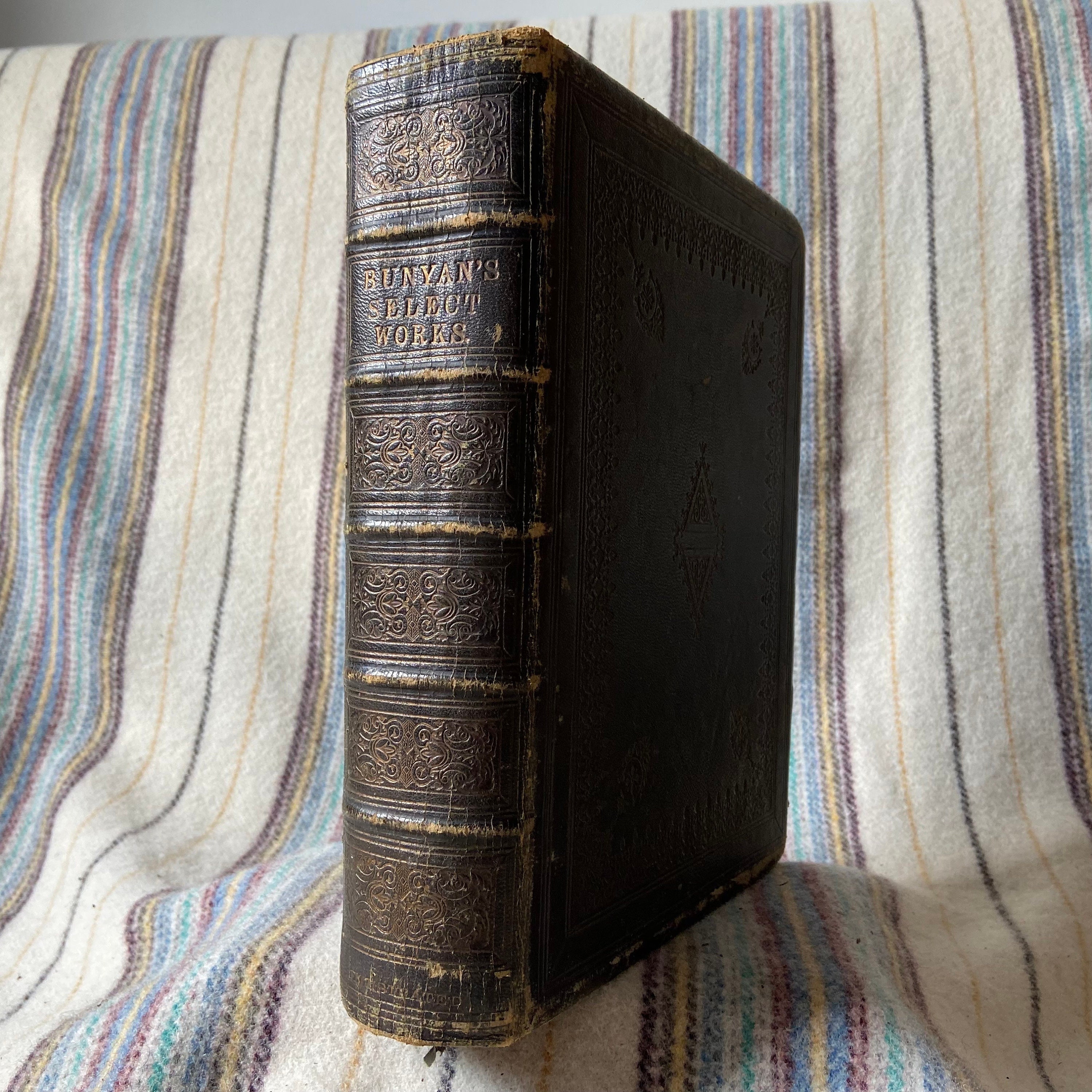 RARE Antique Book Large JOHN BUNYAN'S Select Works One Hundred ...