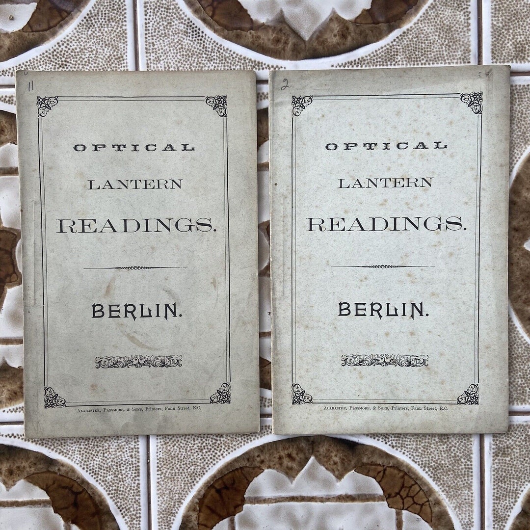 Rare Original Antique Magic Optical Lantern Slide Readings Books Berlin ...